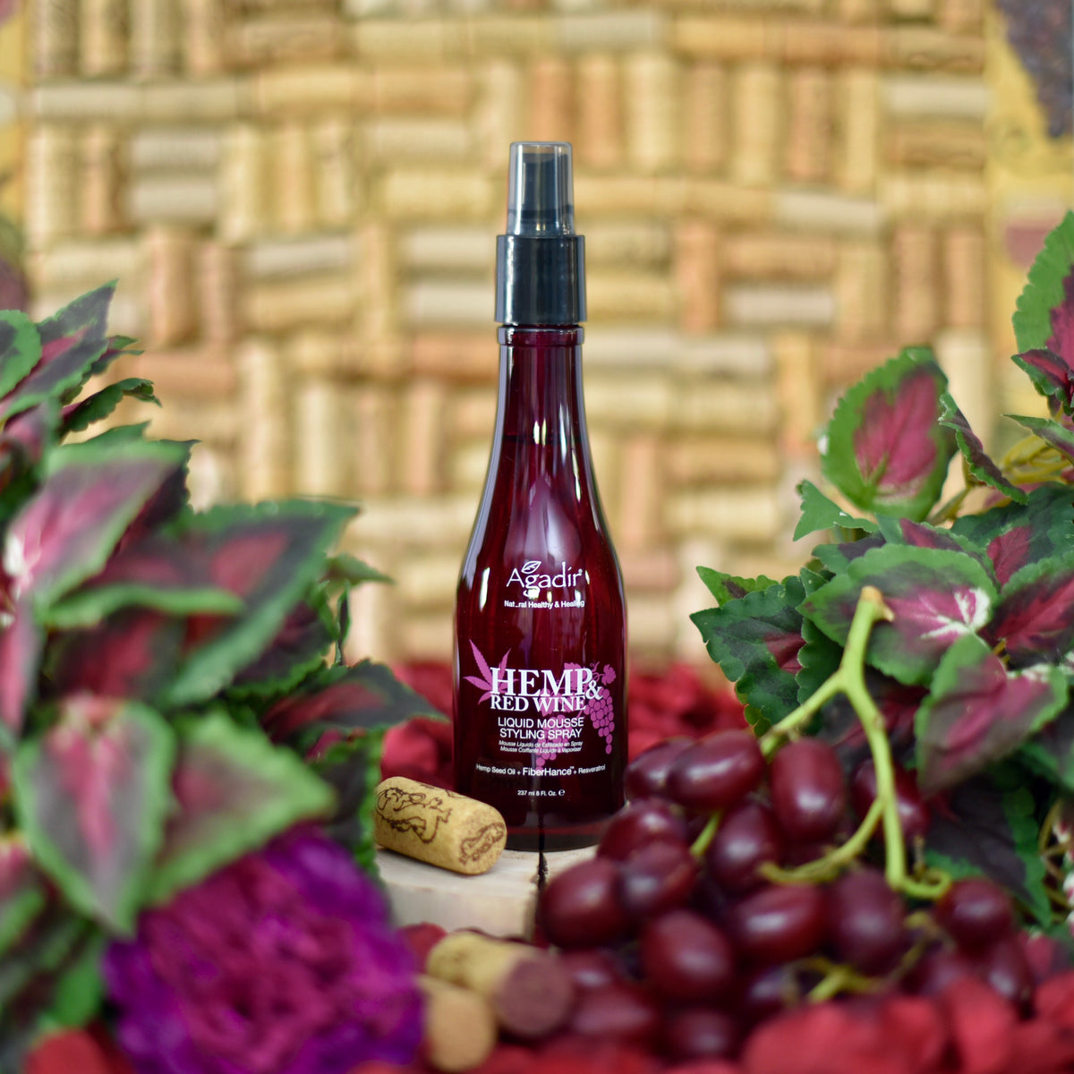 Hemp & Red Wine: Liquid Mousse Styling Spray - 8oz. – AgadirInt
